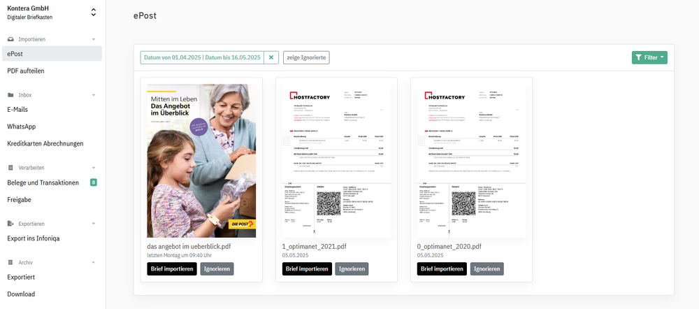 Kontera - ePost-Integration in Kontera